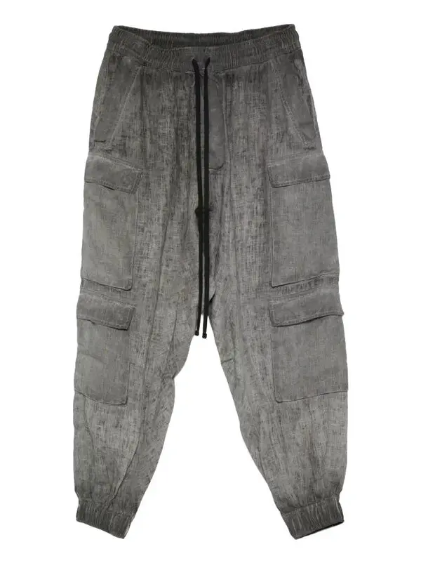THOM KROM Drawstring Cargo Pants - Grey