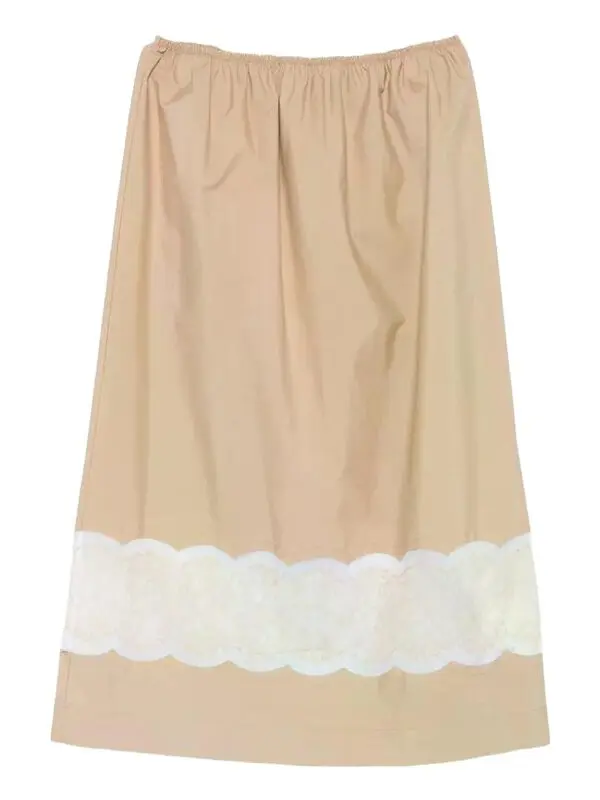 Carven Lace-trim Midi Skirt - Neutrals