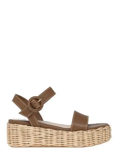 GIANVITO ROSSI Cestino Sandal - Brown Calf Leather