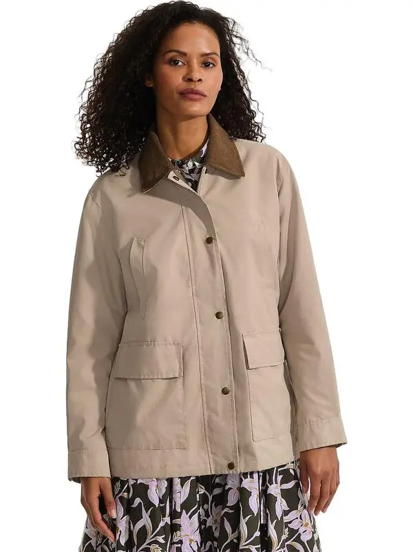 LANDS' END Waxed Barn Jacket - Soft Almond