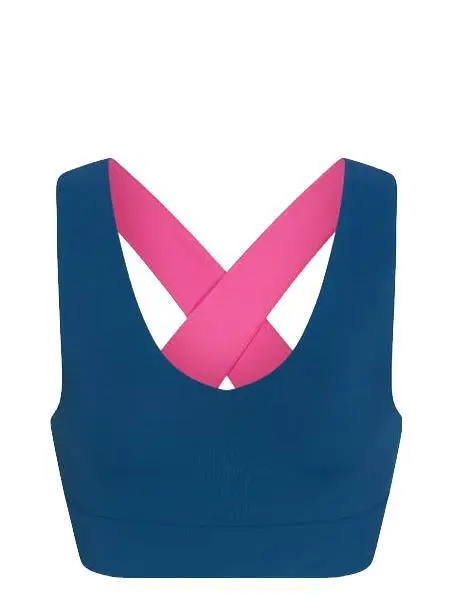 PB5STAR X-over Back Sports Bra - Astral Blue-pink