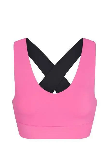 PB5STAR X-over Back Sports Bra - Pink-black