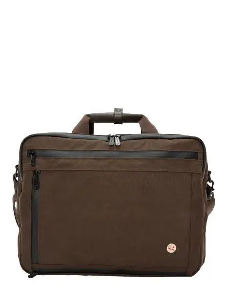 TOKEN Waxed Nylon Saratoga Briefcase - Dark Brown