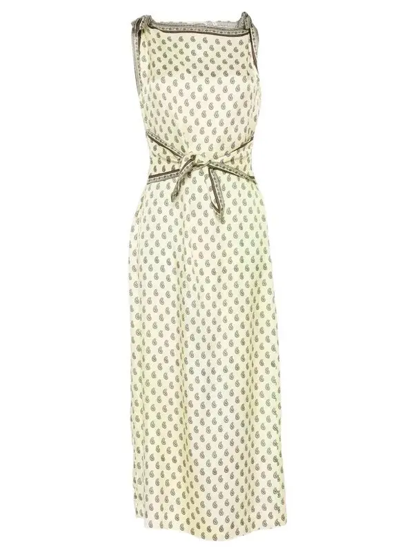 DÔEN Paisley-pattern Midi Dress - Neutrals