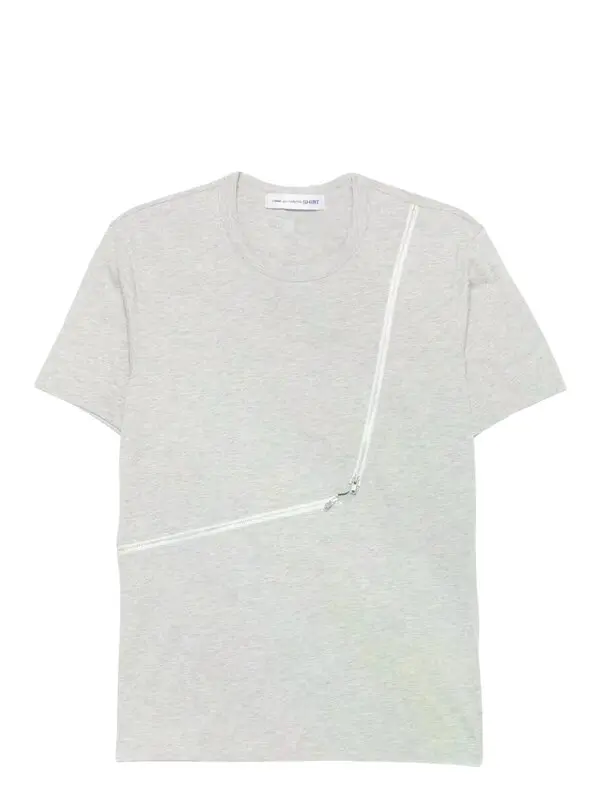 Comme Des Garçons Zip-detail Cotton T-shirt - Grey