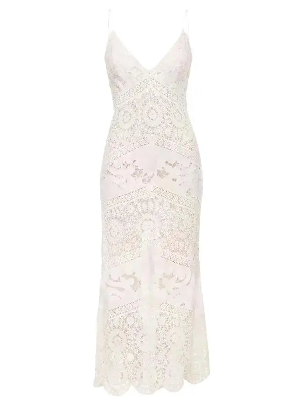 LoveShackFancy Revoires Crochet Dress - White