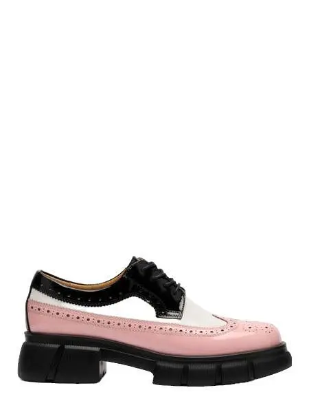 MARC NOLAN Ms. Alexander Leather Wingtip Derby - Black/white/pink