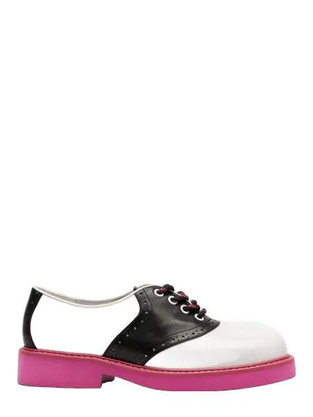 MARC NOLAN Demi Calf Leather Lug Oxfords - White/black