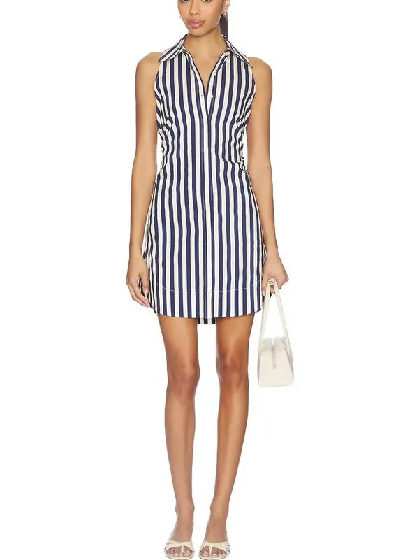 SIMONMILLER Loch Sleeveless Mini Dress - Navy/cream Stripe