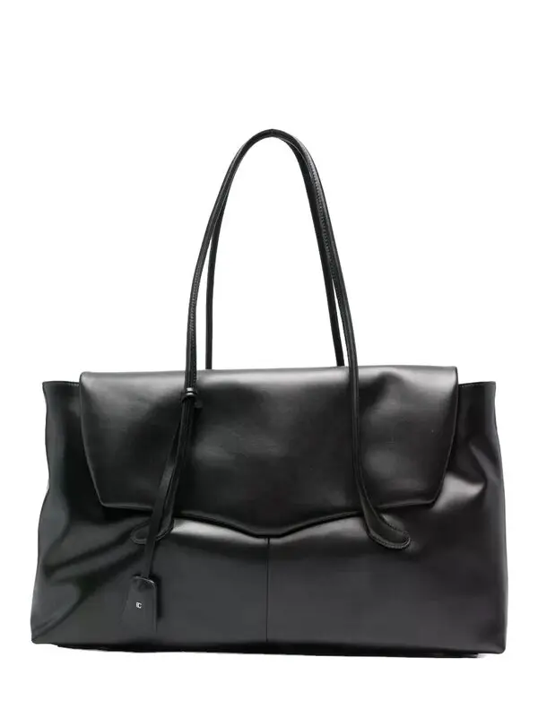 LOW CLASSIC Haricot Flap Tote Bag - Black