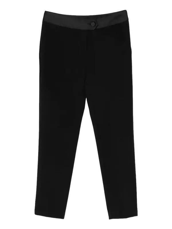 Imperial Contrast-waistband Trousers - Black