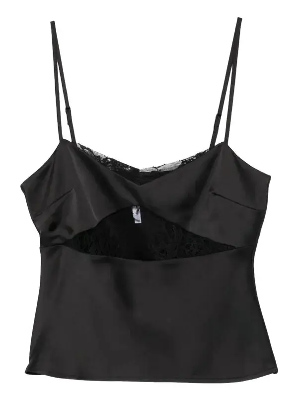 Imperial Lace-trim Top - Black