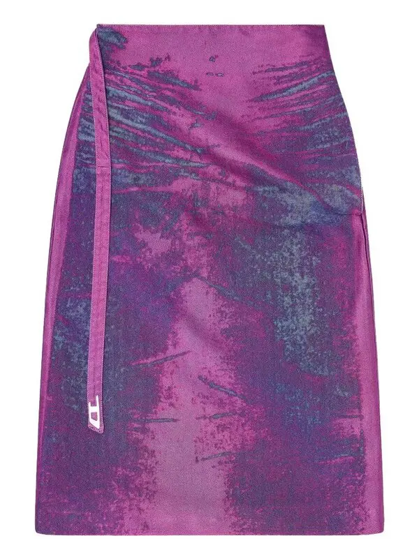 DIESEL® Midi Skirt With Logo Detail - Purple