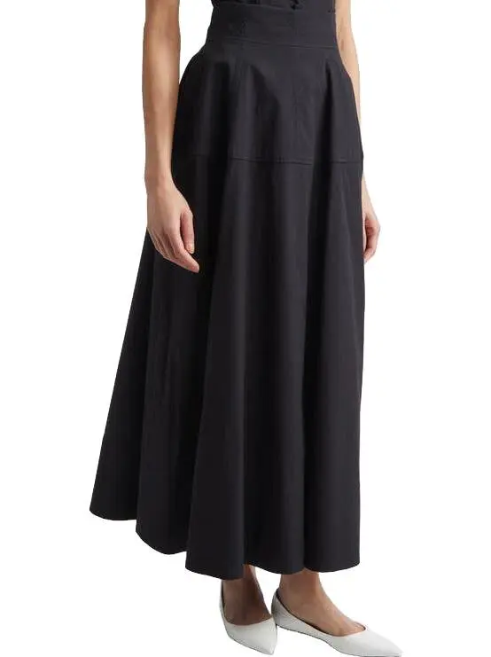 Lela Rose Cotton Blend Stretch Poplin Skirt - Black
