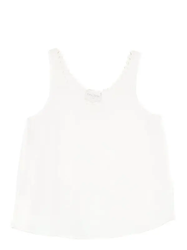 FORTE_FORTE Scallop-trim Top - White