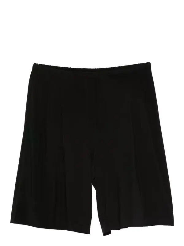 Norma Kamali Pleated Bermuda Shorts - Black