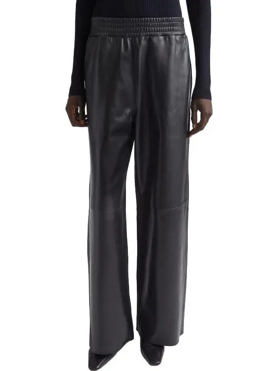 STAND STUDIO Maja Wide-leg Leather Pants - Black
