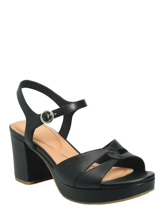 SOFFT Lucille Ankle Strap Platform Sandal - Black