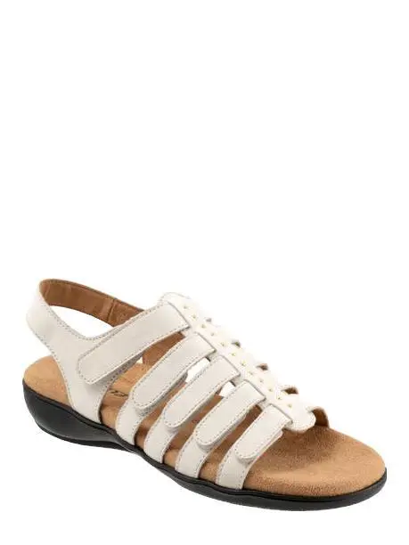Trotters Riki Studded Slingback Sandals - White Nubuck