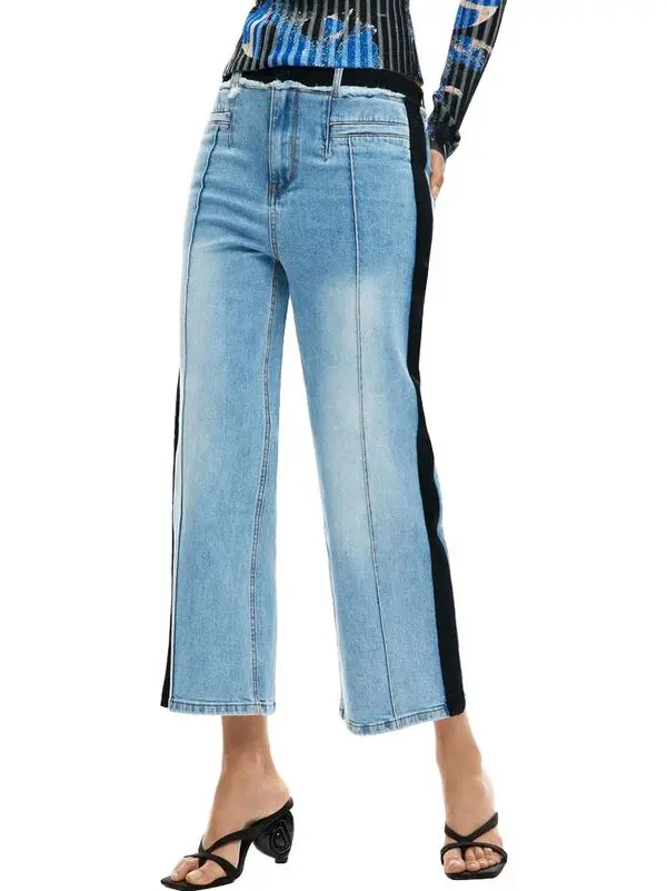 Desigual Straight-leg Crop Jeans - Medium Blue