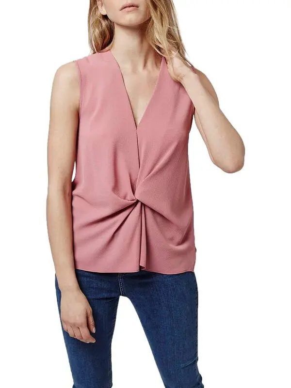 Topshop Tucked Sleeveless Blouse - Pink