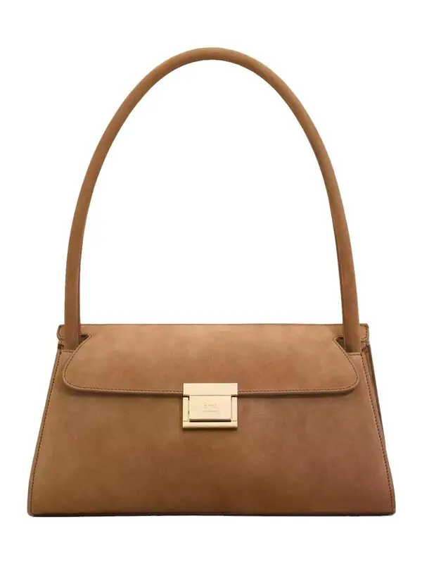 Ami Mini Mimi Leather Shoulder Bag - Brown