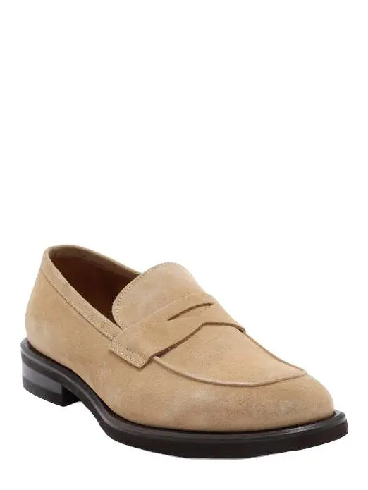 Nordstrom Italian-made Penny Loafer - Beige Suede