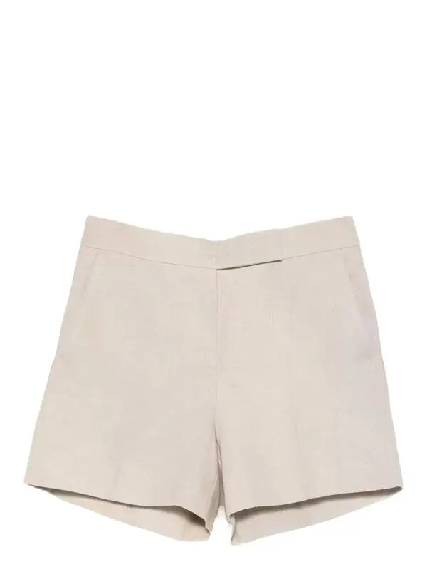 Max Mara Tailored Linen Shorts - Neutrals
