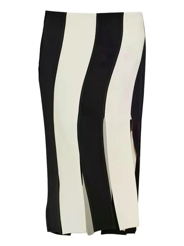 ENTIRE STUDIOS Striped Midi Skirt - Black