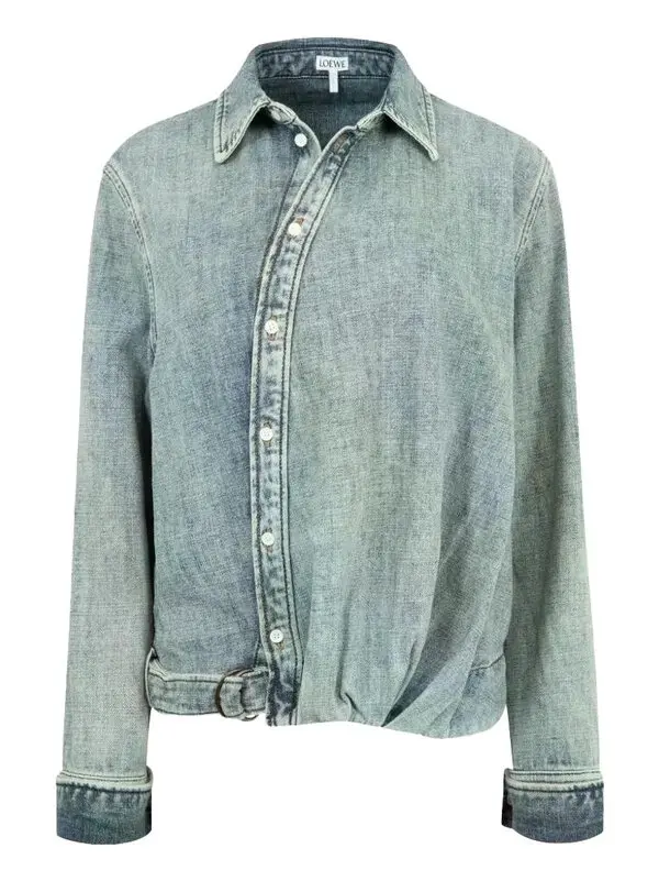 Loewe Draped Denim Shirt - Blue
