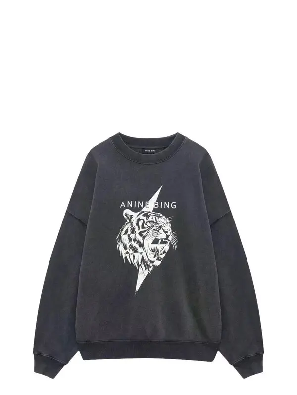 ANINE BING Miles Tiger-graphic Sweatshirt - Grey