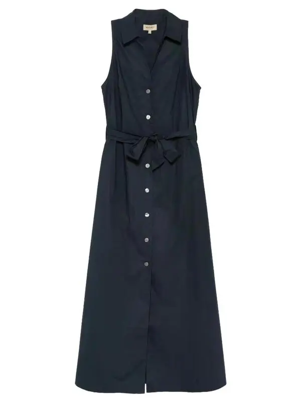 Woolrich Buttoned Belted Midi Shirt Dress - Blue