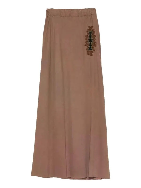BAZAR DELUXE Elasticated-waistband Maxi Skirt - Brown