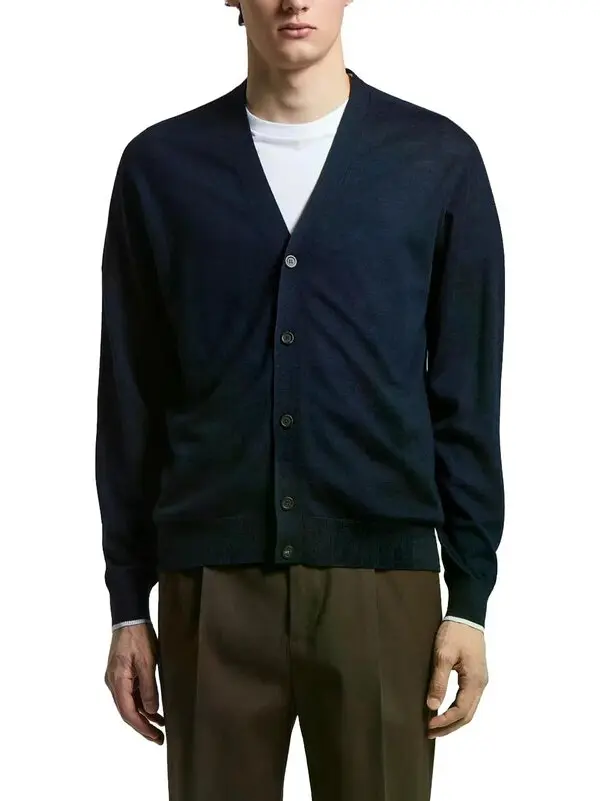 Peserico V-neck Button Cardigan - Blue