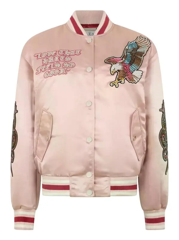 Philipp Plein Embroidered-patches Bomber Jacket - Pink