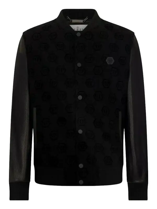Philipp Plein Monogram Bomber Jacket - Black
