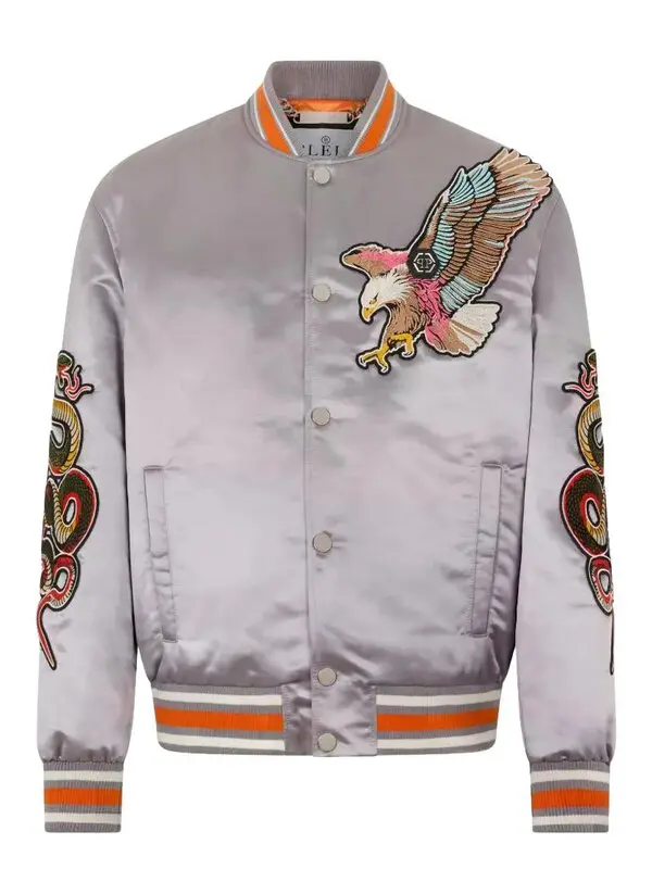 Philipp Plein Tattoo-patch Bomber Jacket - Grey