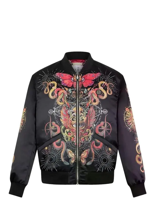 Philipp Plein Skull-print Bomber Jacket - Black