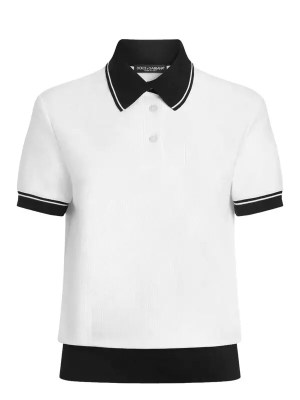 Dolce & Gabbana Embroidered-logo Polo Top - White