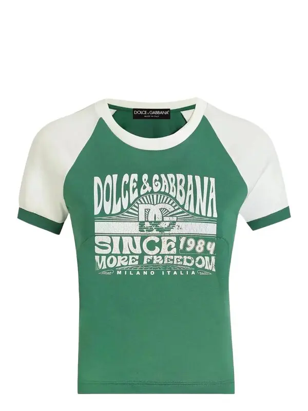 Dolce & Gabbana Graphic-print Cotton T-shirt - Green