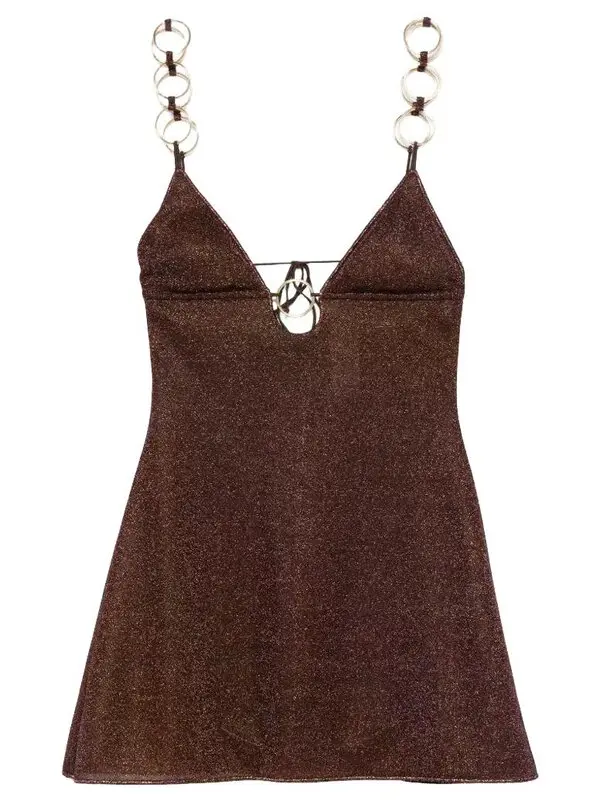 Oseree Lumière Ring-detail Mini Dress - Brown
