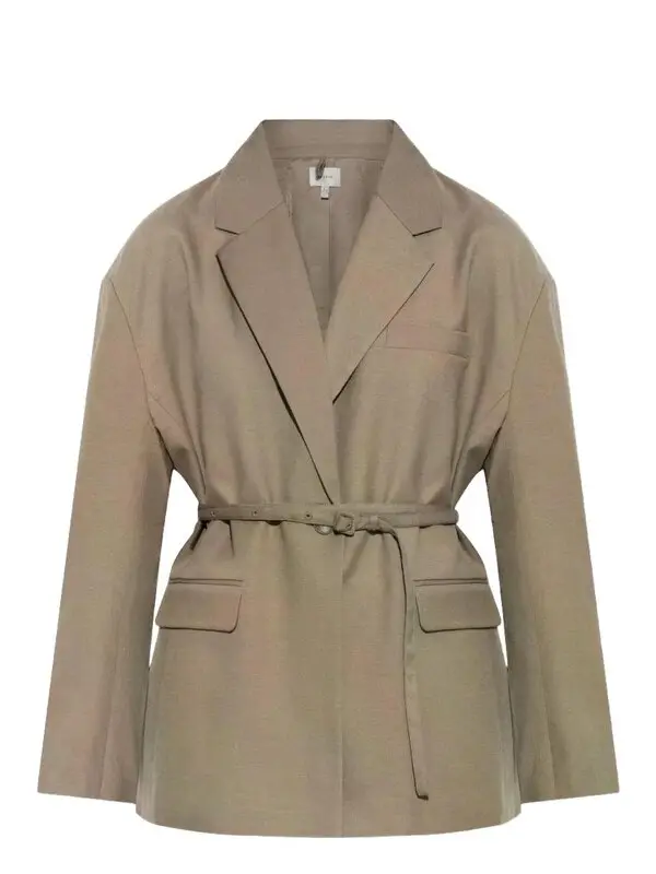 GESTUZ Belted Single-breasted Blazer - Neutrals