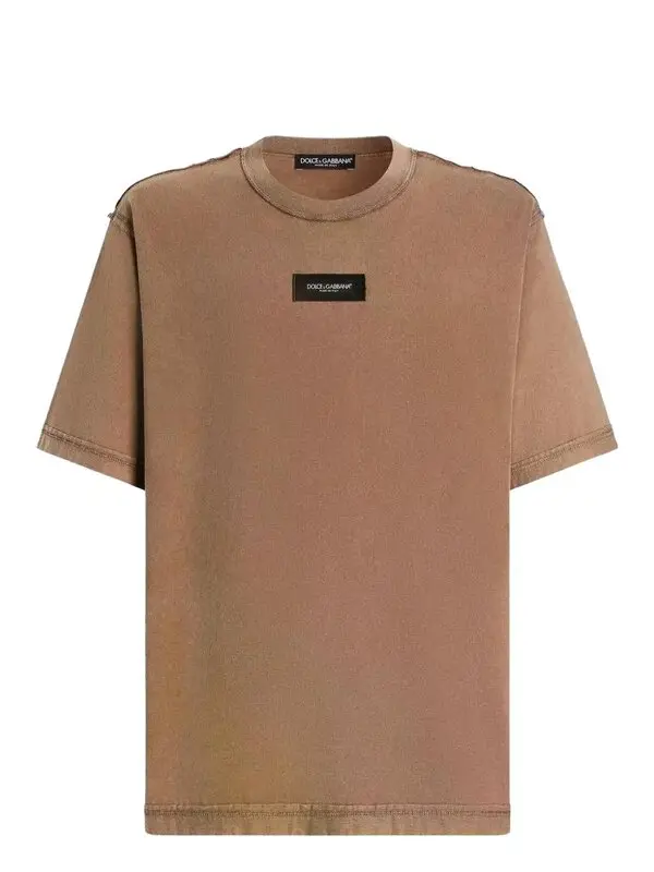 Dolce & Gabbana Cotton T-shirt With Print - Brown