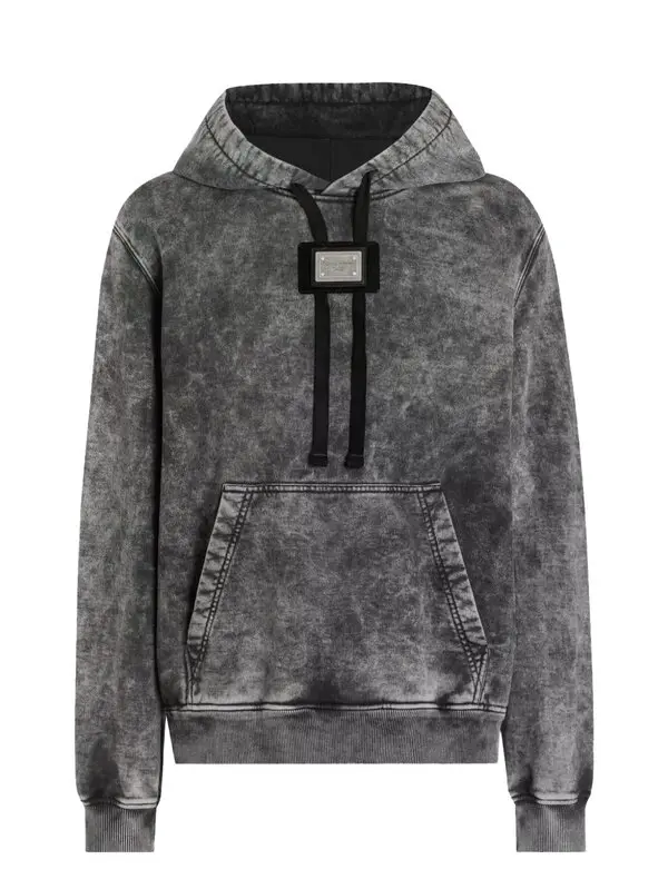 Dolce & Gabbana Logo-patch Hoodie - Grey