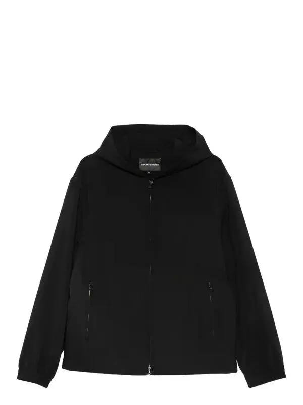 Emporio Armani Hooded Zip-up Jacket - Black