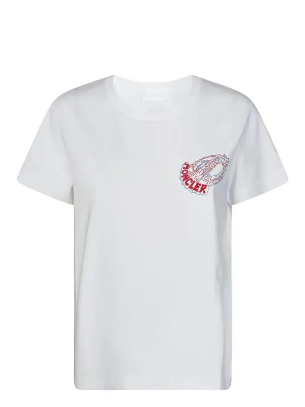 Moncler Embroidered T-shirt - White