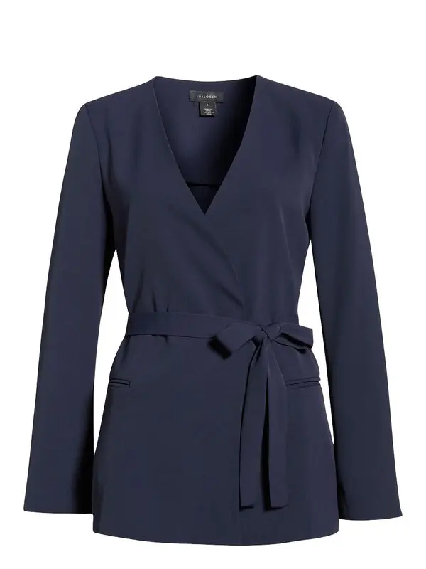 Halogen Wrap Blazer - Baritone Blue