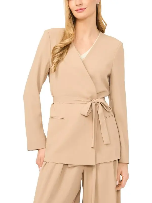 Halogen Wrap Blazer - Nomad Camel