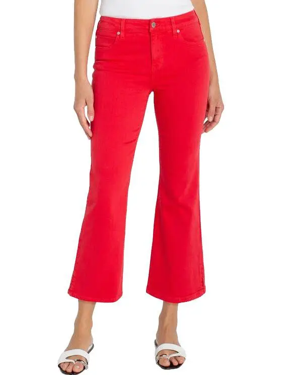 LIVERPOOL Hannah Side Slit Crop Flare Jeans - Cherry Rose