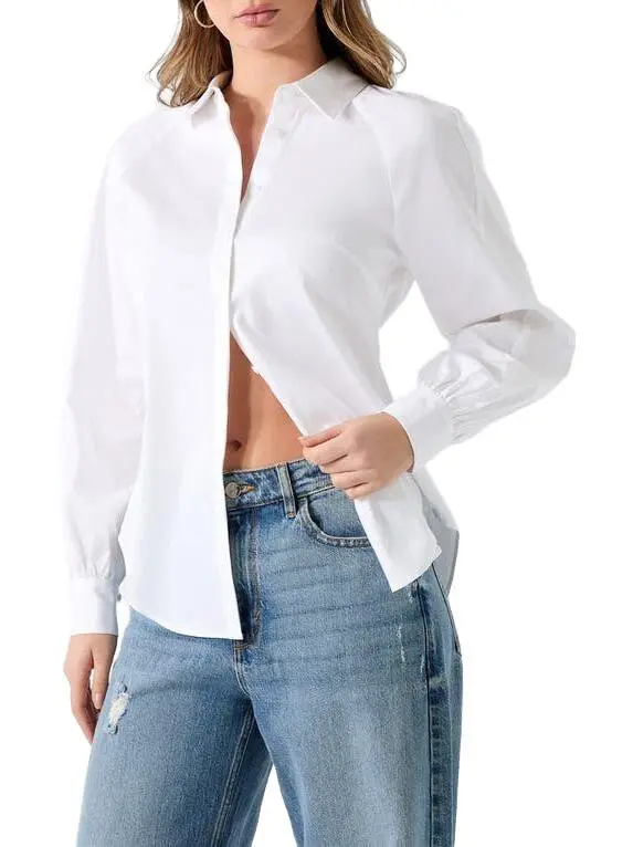 Guess Erika Stretch Cotton Poplin Button-up Shirt - Open